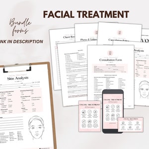 Editable Facial Consultation Form, Facial Treatment Form Bundle ...