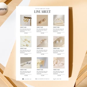 Minimal Modern Line Sheet Template Canva Editable, Instant Download ...