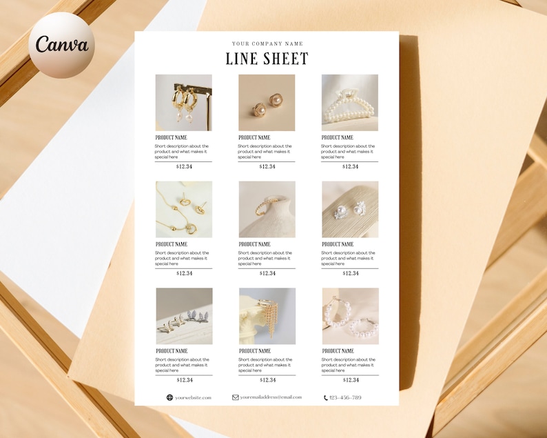 Minimal Modern Line Sheet Template Canva Editable, Instant Download ...