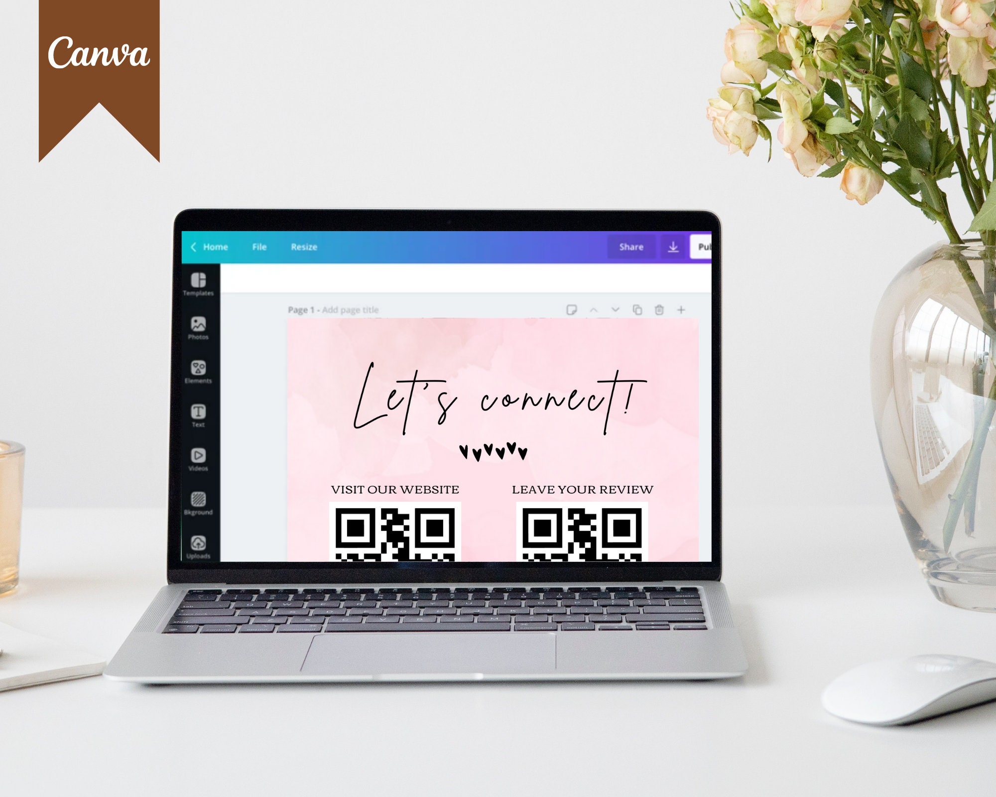 Editable Social Media QR Code Template, Small Business Sign Template ...