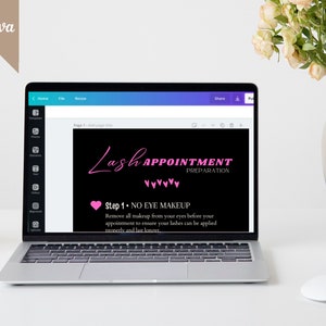 Digital Lash Extension Appointment Prep Card Black Pink, Before Your Appointment Card, Printable ...