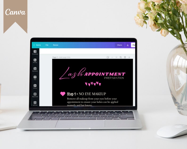 Digital Lash Extension Appointment Prep Card Black Pink, Before Your ...