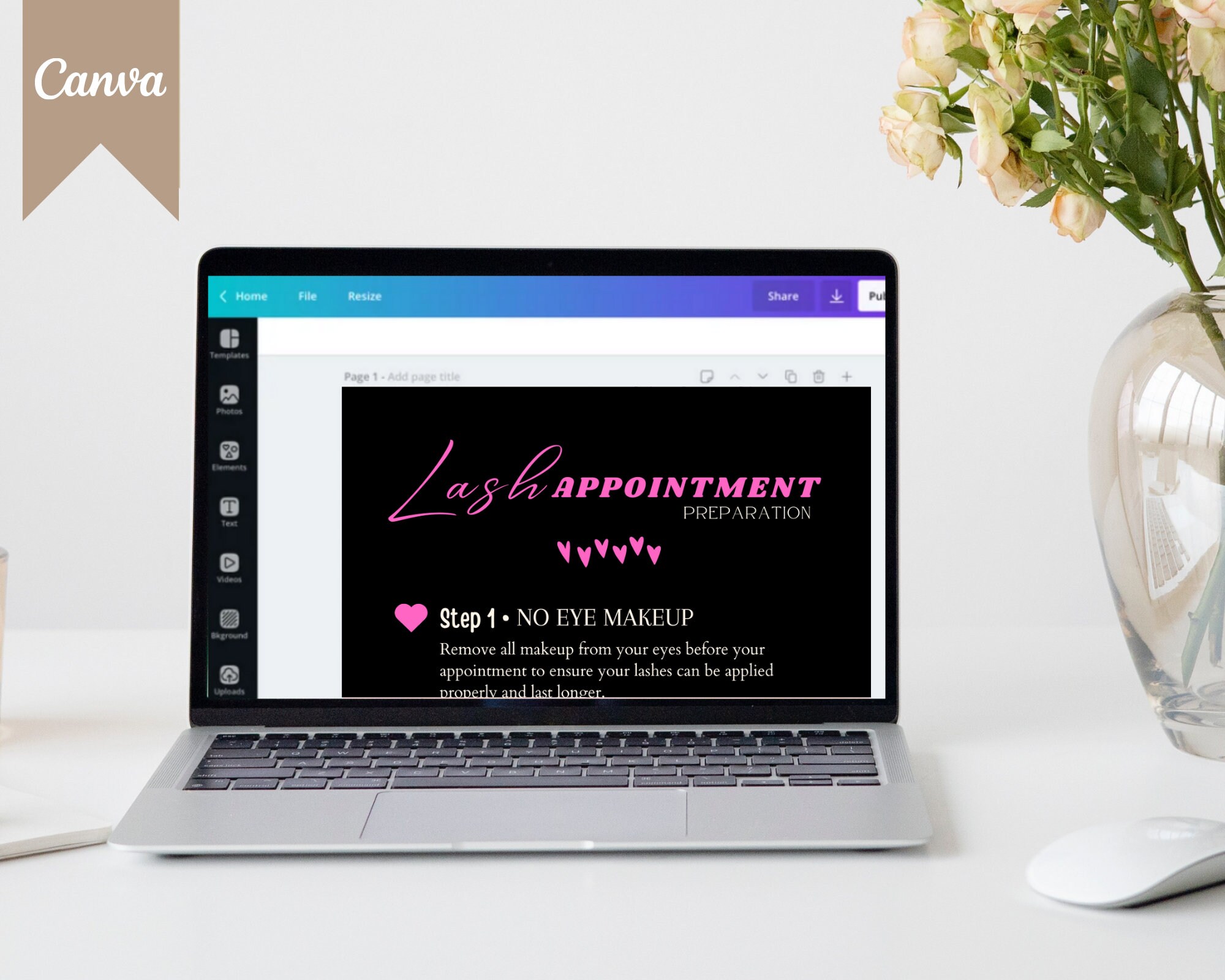 Digital Lash Extension Appointment Prep Card Black Pink, Before Your ...