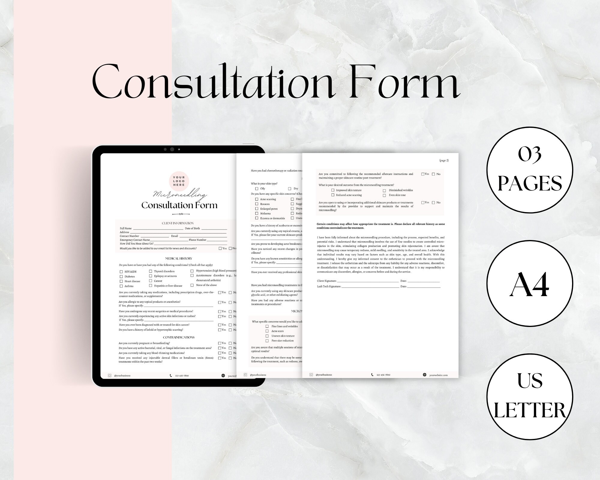 Microneedling Forms Editable Microneedling Consent Templates ...