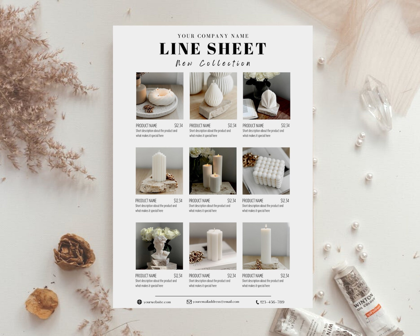 Product Catalogue, Line Sheet Template for Wholesale and Small Business ...
