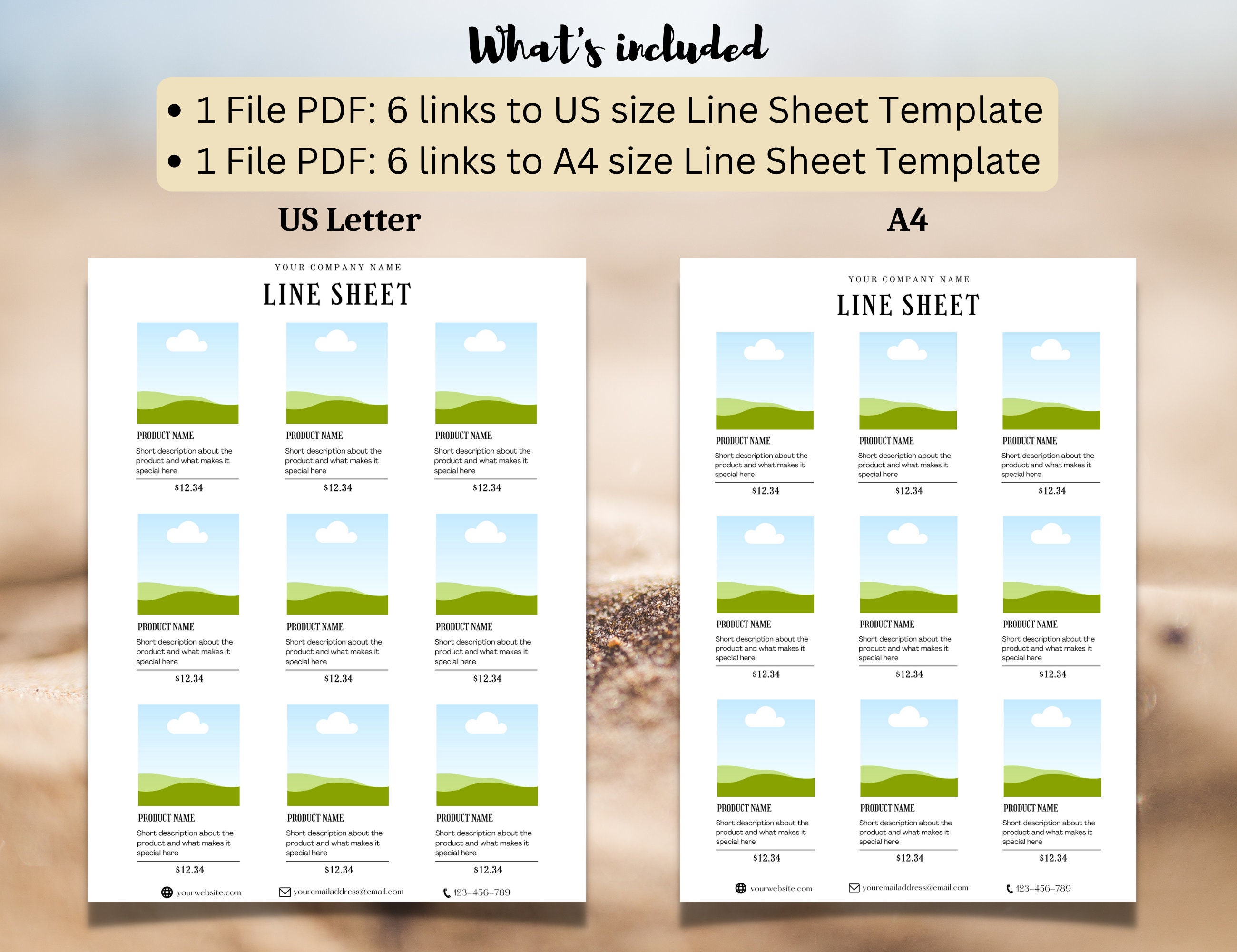 Product Catalogue Bundle Line Sheet Template for Wholesale - Etsy
