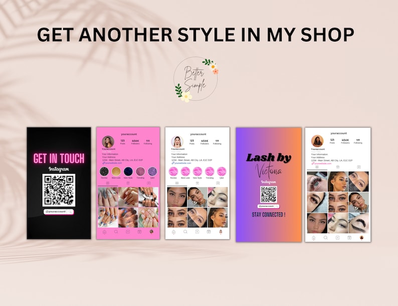 Instagram Business Card Template, Professional Lash Tech Business Card ...