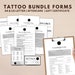 Tattoo Form Bundle, Small Tattoo Form, Editable Tattoo Consent Form ...