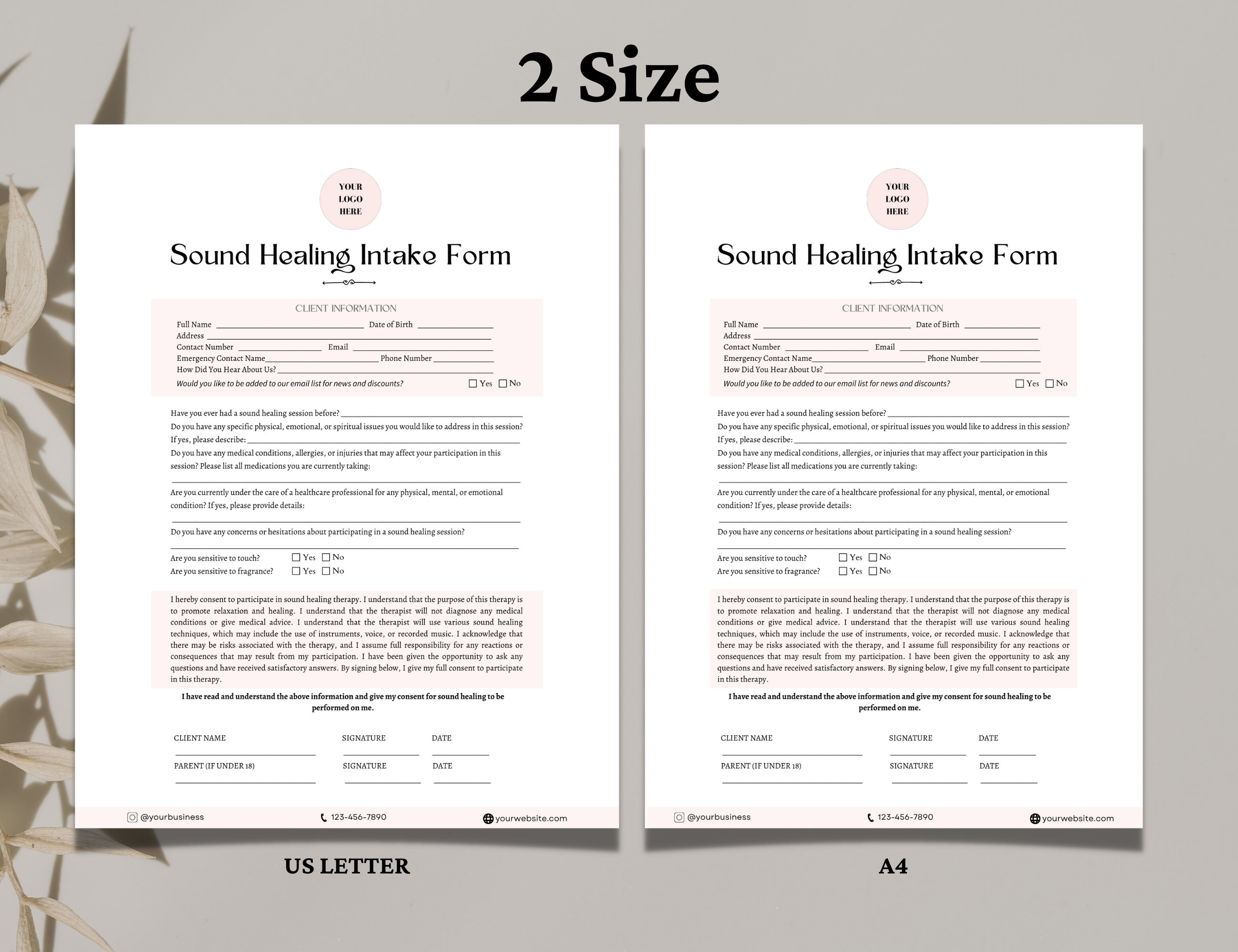 Sound Healing Intake Form, Therapy Intake Canva Templates, Energy ...