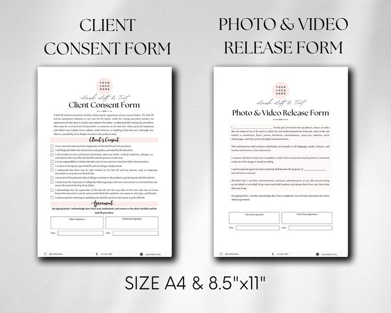 Lash Lift and Tint Form Bundle Printable Lash Lift Consent Forms ...