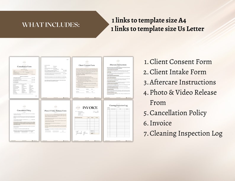 Tattoo Form Bundle, Small Tattoo Form, Editable Tattoo Consent Form ...