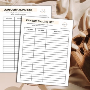 Editable Mailing List Template, Esthetician Email Address List Sign up ...