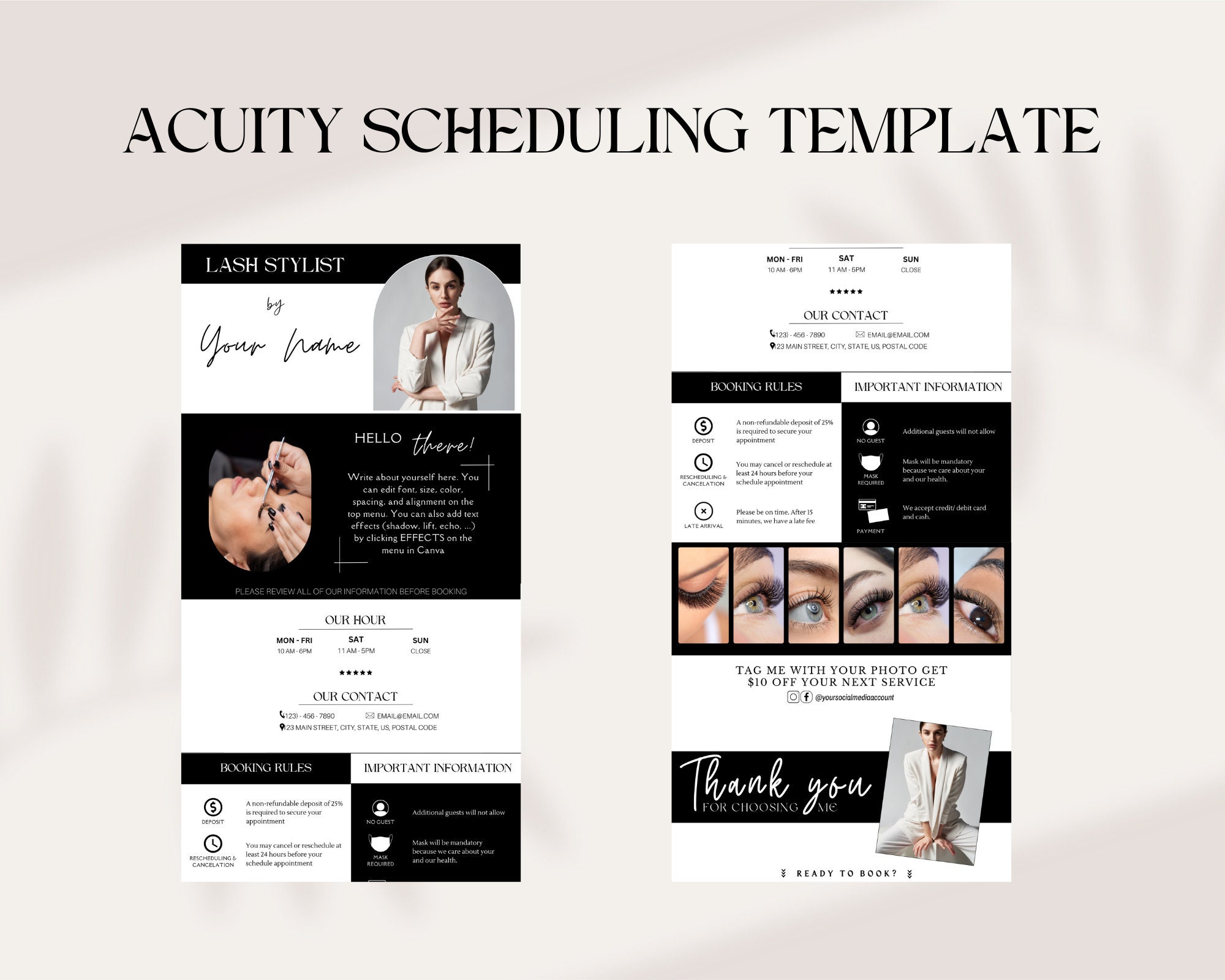 DIY Acuity Booking Site Template Makeup Artist, Acuity Scheduling ...