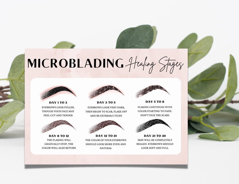 Editable Eyebrows Aftercare Card, PMU Microblading Template DIY Card ...