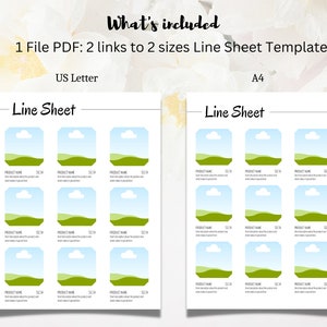 Product Catalogue, Line Sheet Template for Wholesale and Small Business ...