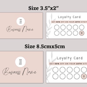 Modern Business Customer Loyalty Card Template, Editable Punch Loyalty ...