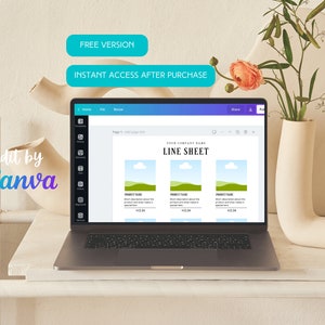Minimal Modern Line Sheet Template Canva Editable, Instant Download ...