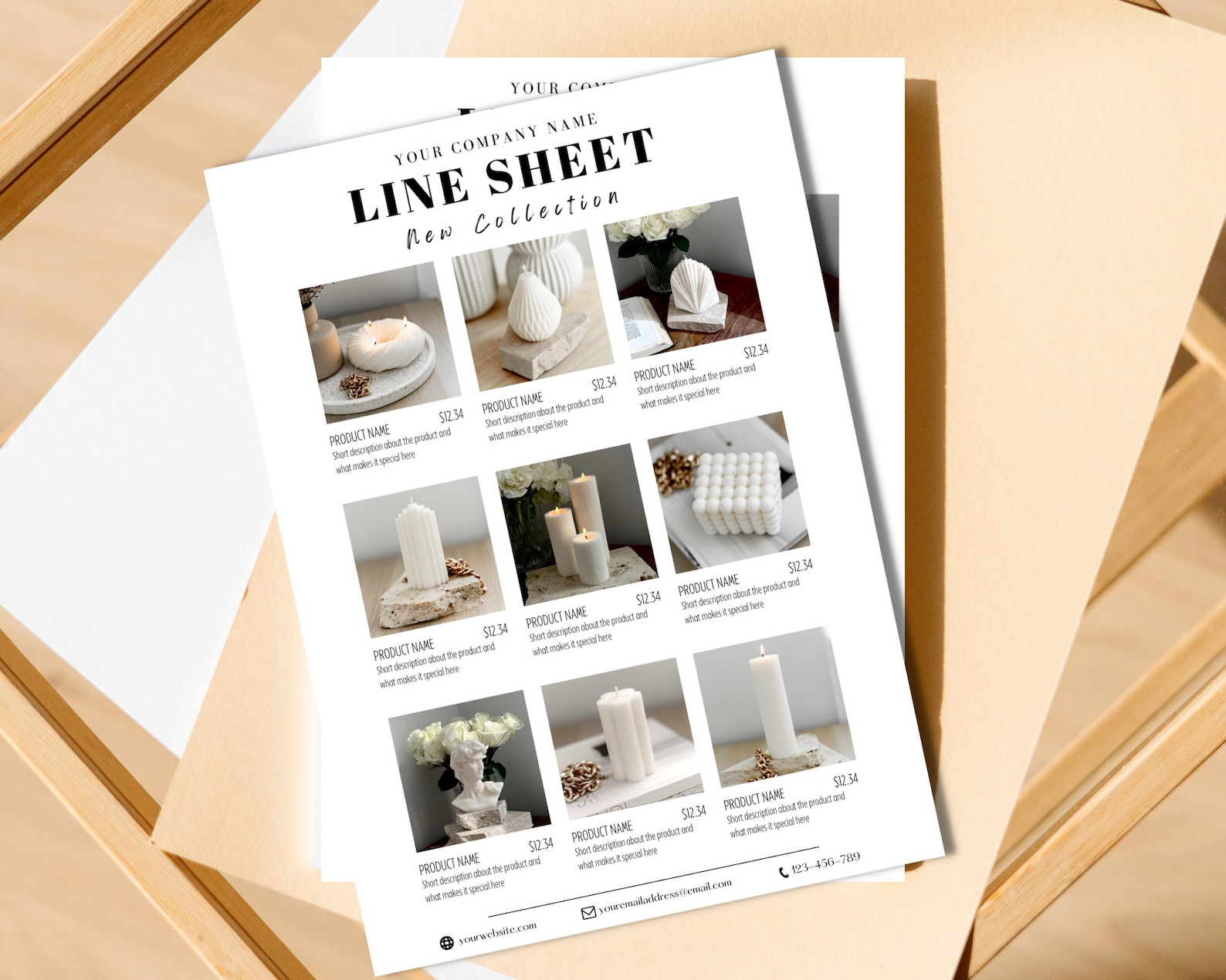 Product Catalogue, Line Sheet Template for Wholesale and Small Business ...