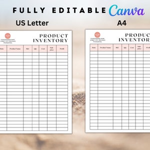 Editable Inventory Management Form, Small Business Inventory Tracker ...