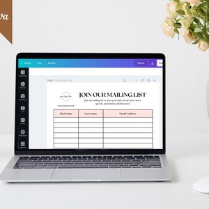 Editable Mailing List Template, Esthetician Email Address List Sign up ...