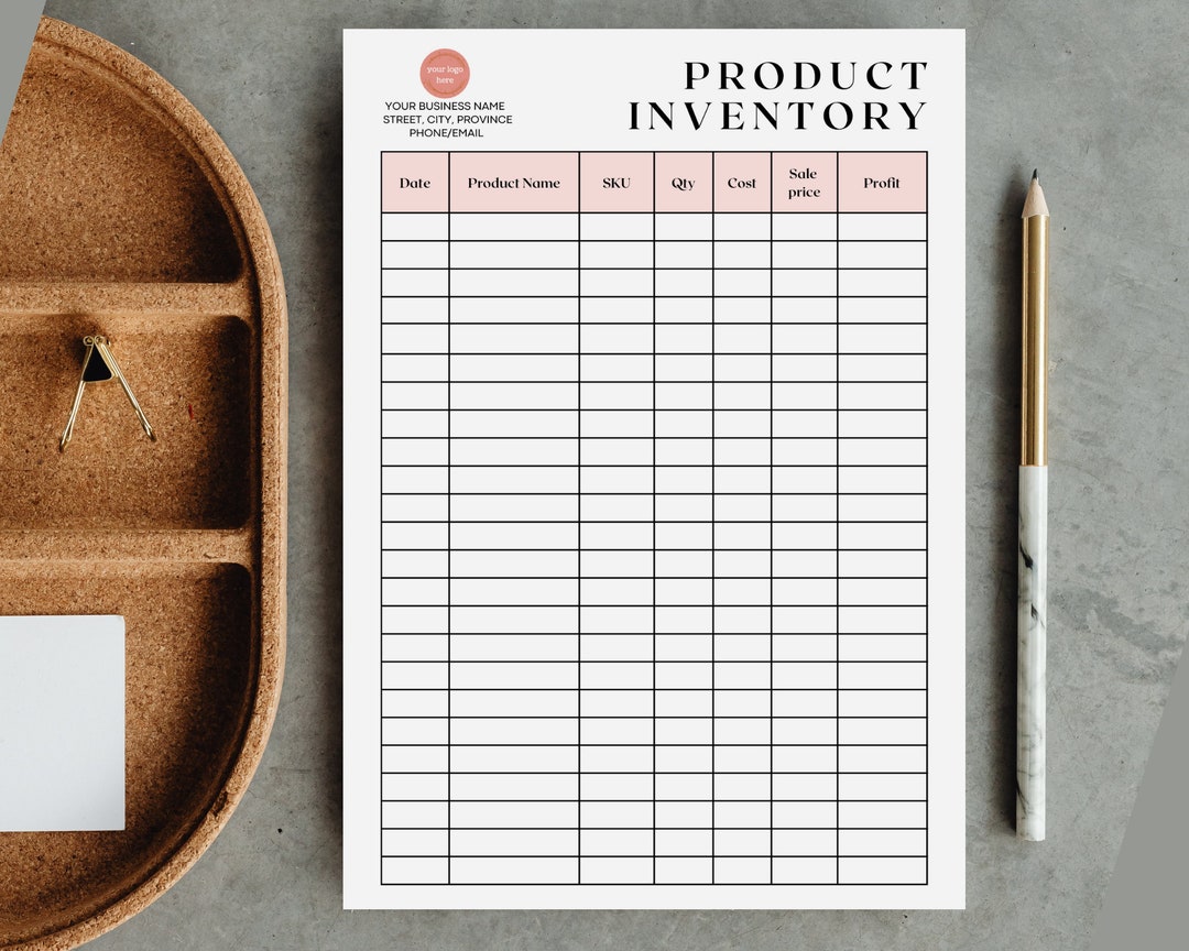 Editable Inventory Management Form, Small Business Inventory Tracker ...