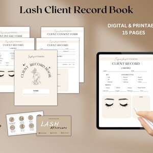 Digital Lash Client Record Book, Goodnotes, Notability, Eyelash ...