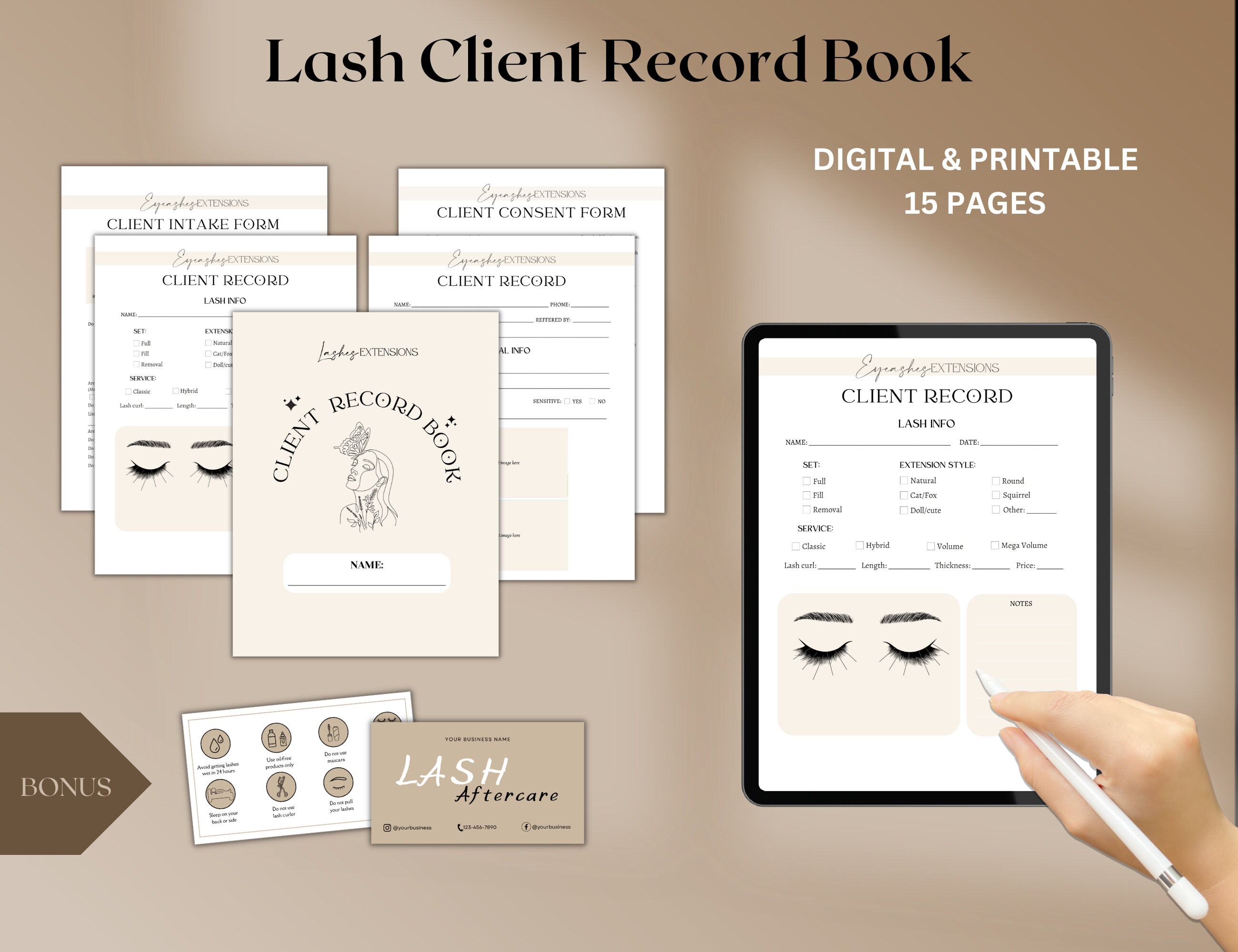 Digital Lash Client Record Book, Goodnotes, Notability, Eyelash ...