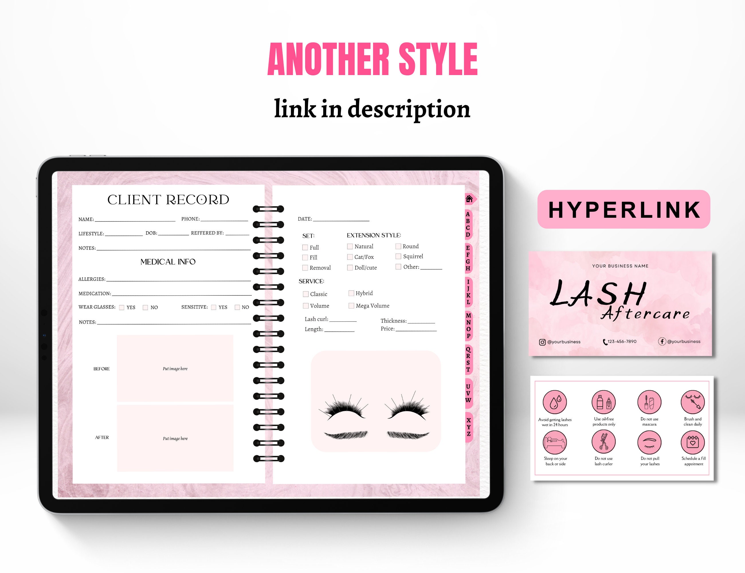 HYPERLINK Digital Lash Client Record Book Goodnotes | Notability ...