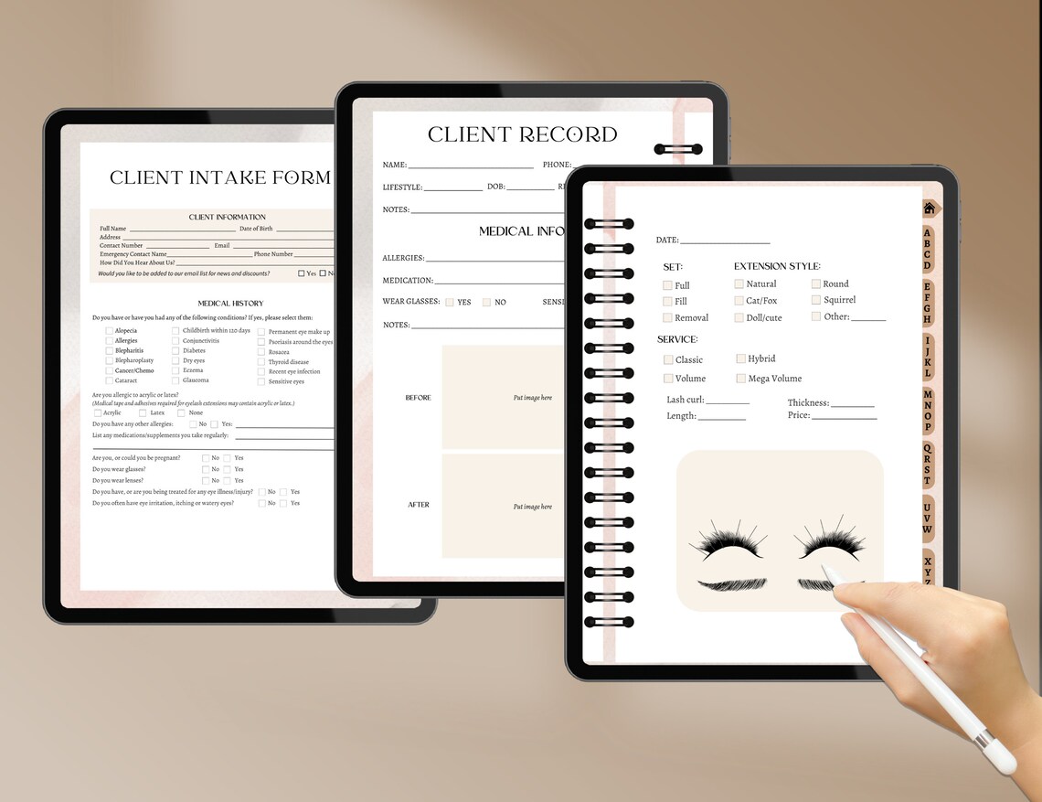 HYPERLINK Digital Lash Client Record Book Goodnotes | Notability ...