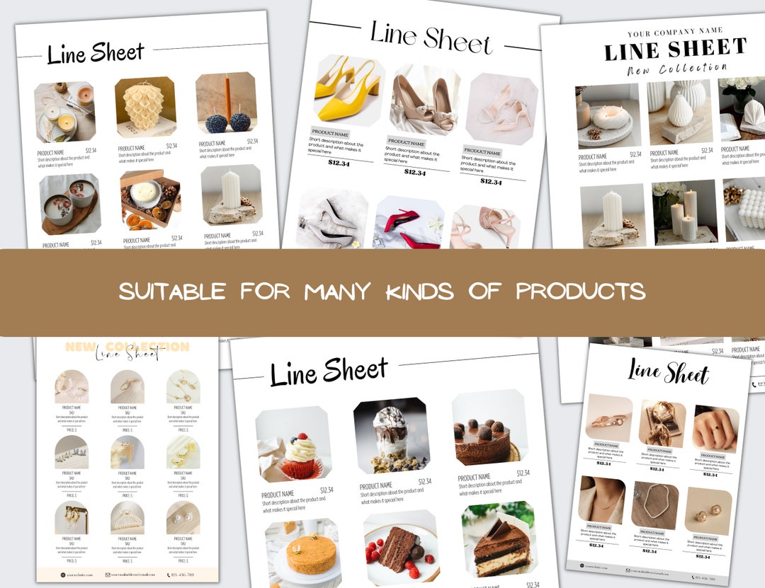 Product Catalogue, Bundle Line Sheet Template for Wholesale and Small ...