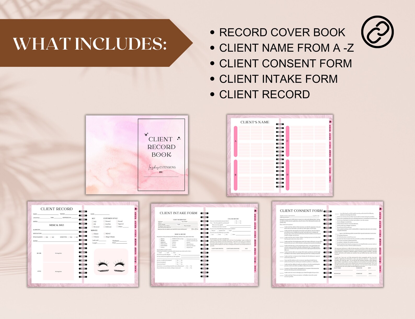 HYPERLINK Digital Lash Client Record Book Goodnotes Notability, Eyelash ...