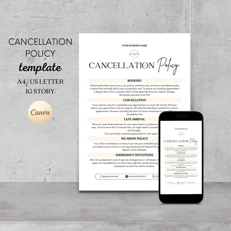 Cancellation List Template - Etsy