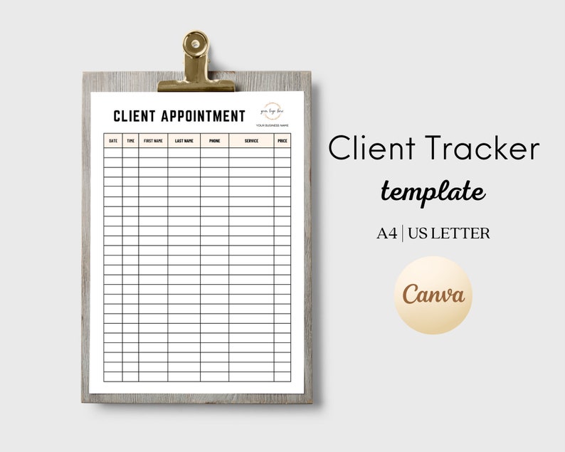 Editable Salon Appoitment Tracker Template, Client Service Record Sheet ...