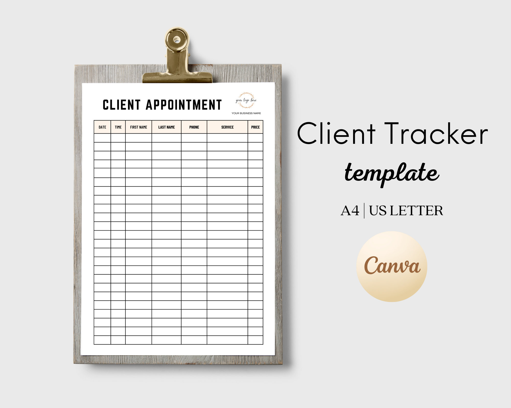 Editable Salon Appoitment Tracker Template, Client Service Record Sheet ...