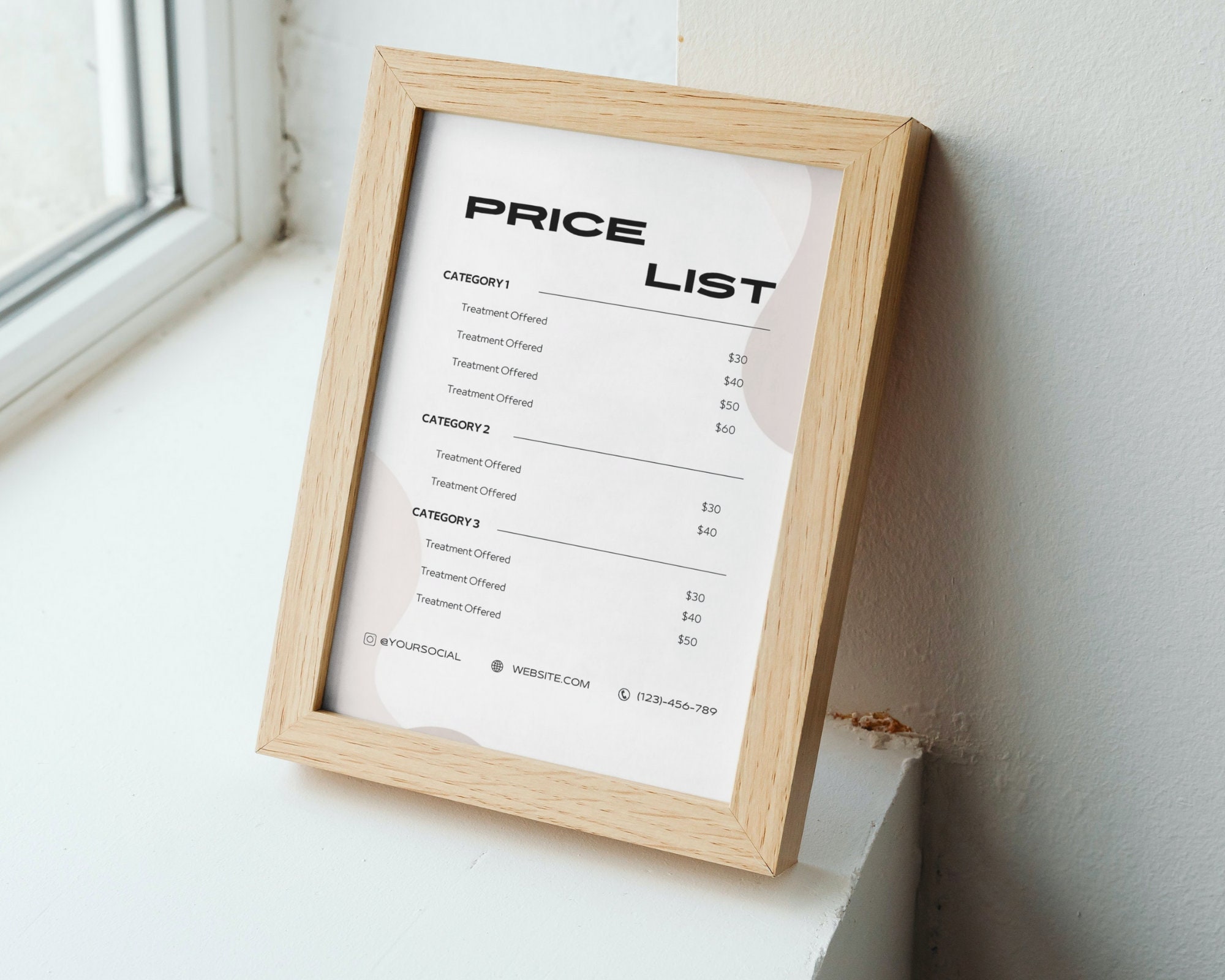 DIY Price List Template Editable Pricing List Template Beauty - Etsy Canada