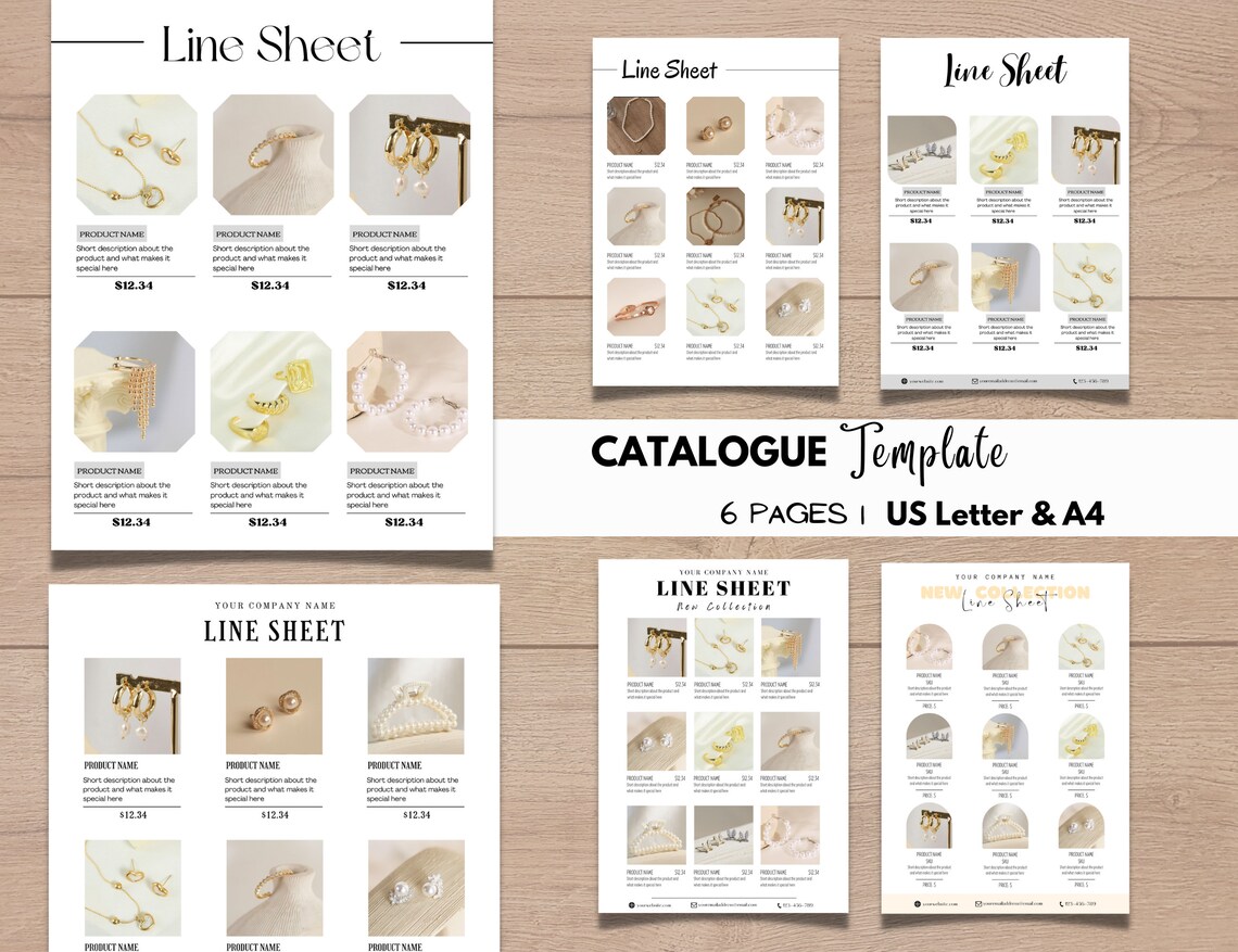 Product Catalogue Bundle Line Sheet Template for Wholesale - Etsy