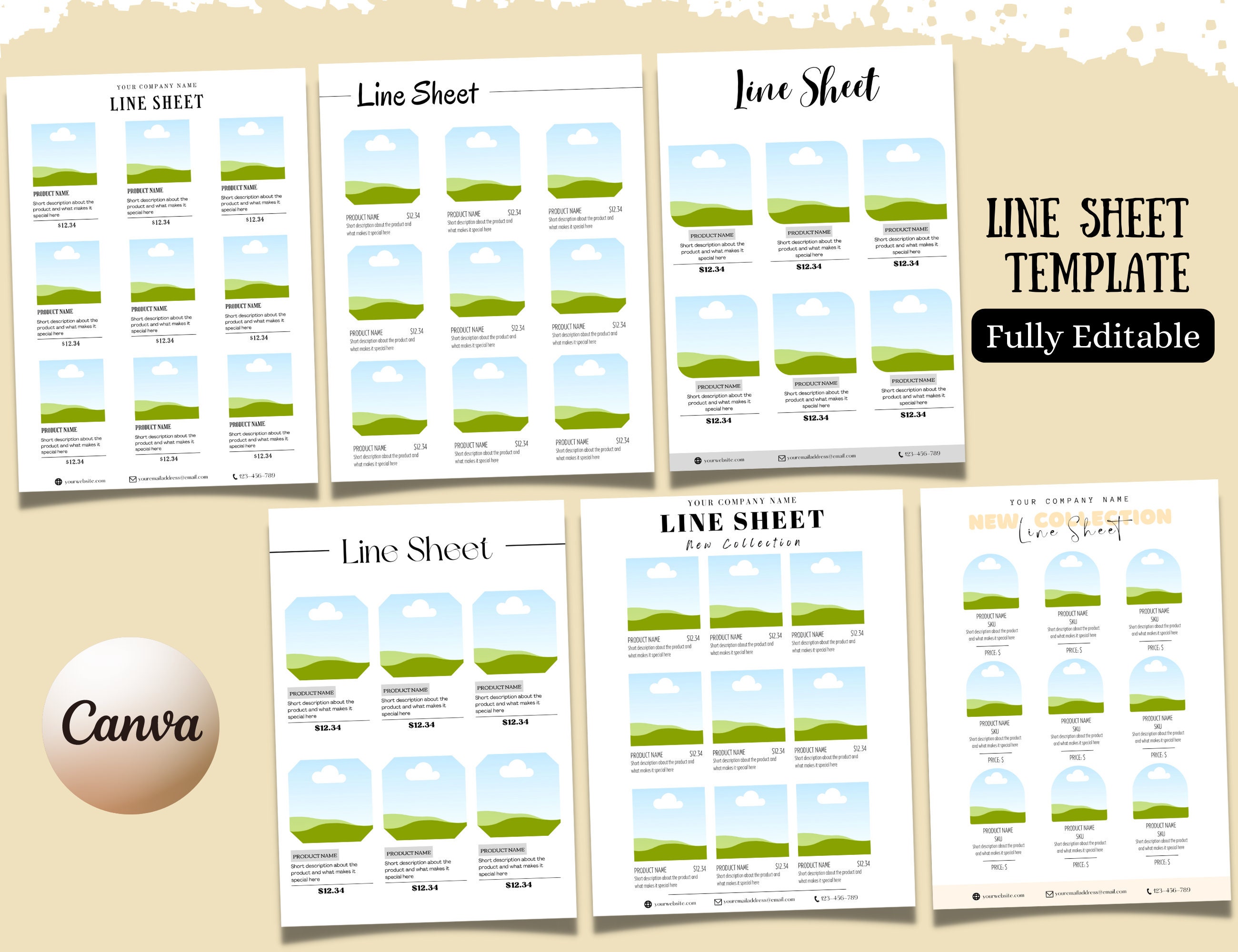 Product Catalogue Bundle Line Sheet Template for Wholesale - Etsy