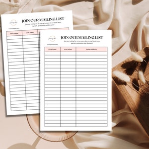 Editable Mailing List Template, Esthetician Email Address List Sign up ...