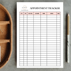 Editable Salon Appoitment Tracker Template, Client Service Record Sheet ...
