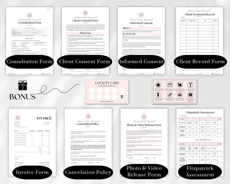 Laser Hair Removal Consent Forms Laser Hair Client Intake Form ...