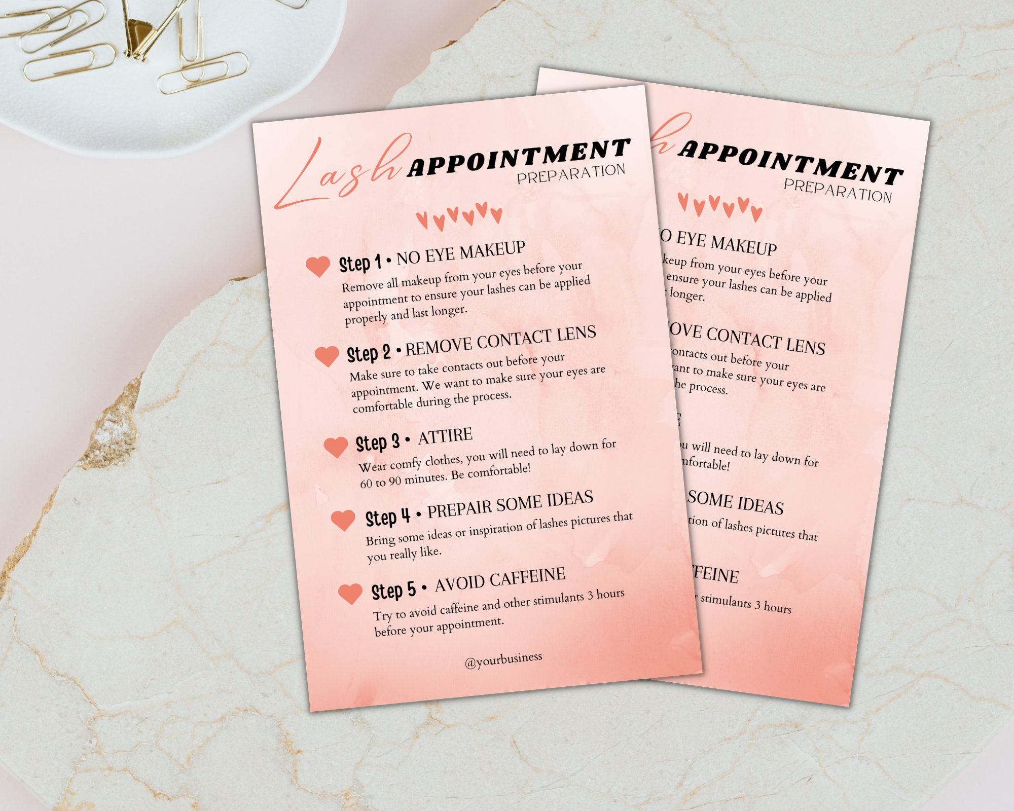 Digital Lash Extension Appointment Prep Card, Before Your Appointment ...