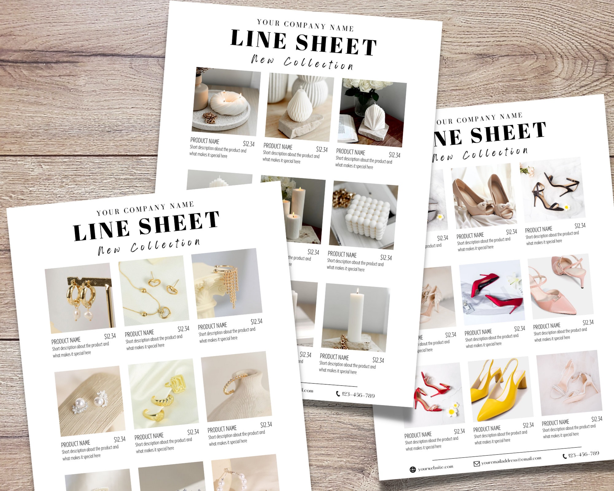 Product Catalogue, Line Sheet Template for Wholesale and Small Business ...