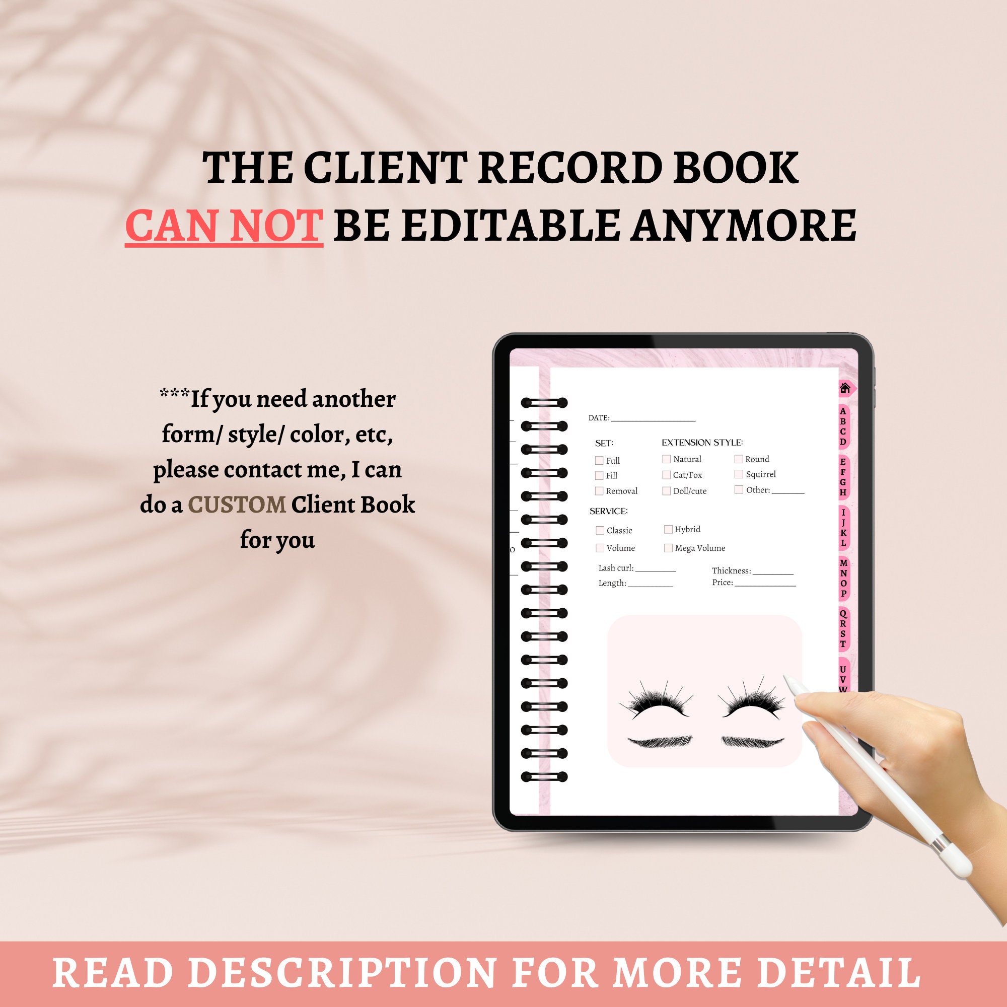 HYPERLINK Digital Lash Client Record Book Goodnotes Notability, Eyelash ...