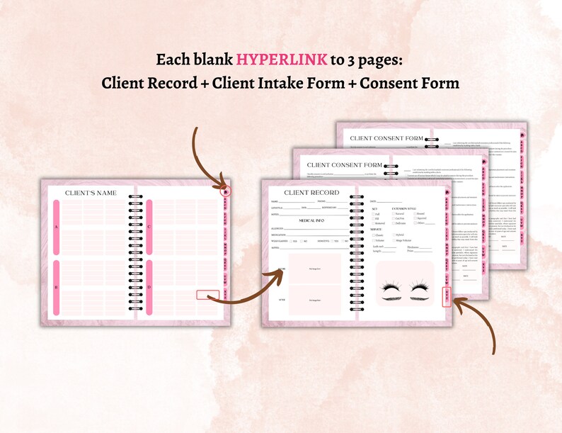 HYPERLINK Digital Lash Client Record Book Goodnotes Notability, Eyelash ...