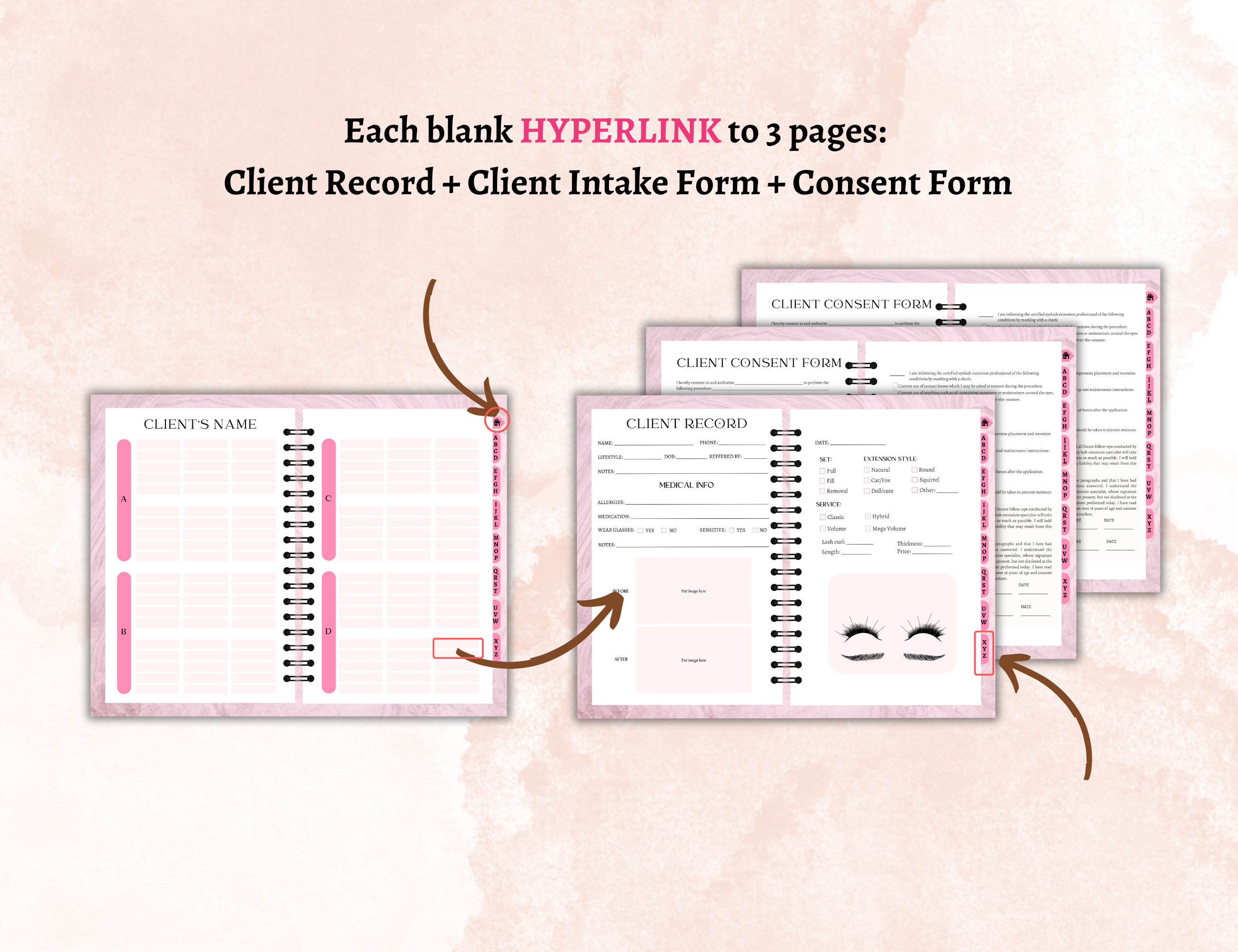 HYPERLINK Digital Lash Client Record Book Goodnotes Notability, Eyelash ...