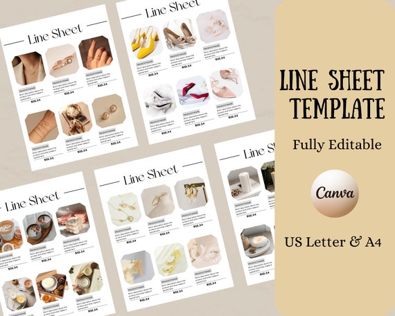 Product Catalogue Line Sheet Template for Wholesale and Small - Etsy