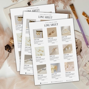 Minimal Modern Line Sheet Template Canva Editable, Instant Download ...