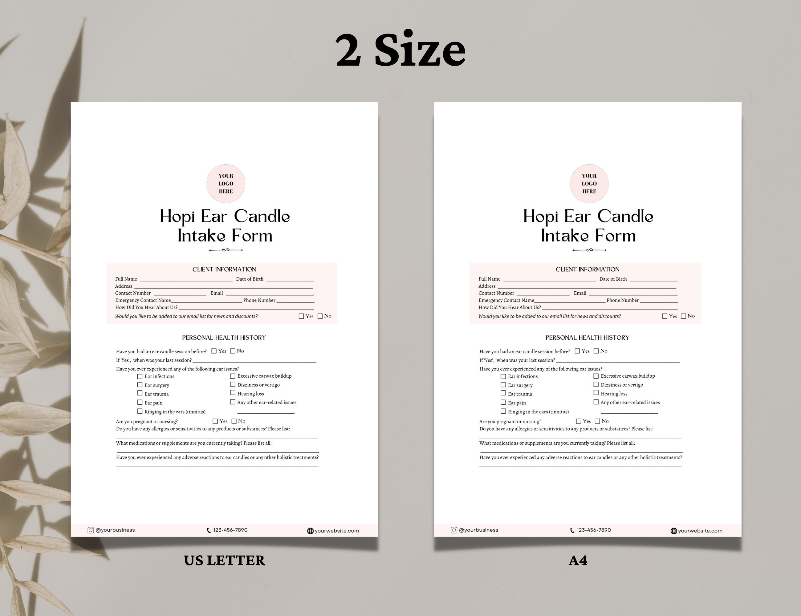 Hopi Ear Candling Intake Form, Hopi Ear Candling Consent Form, Canva ...