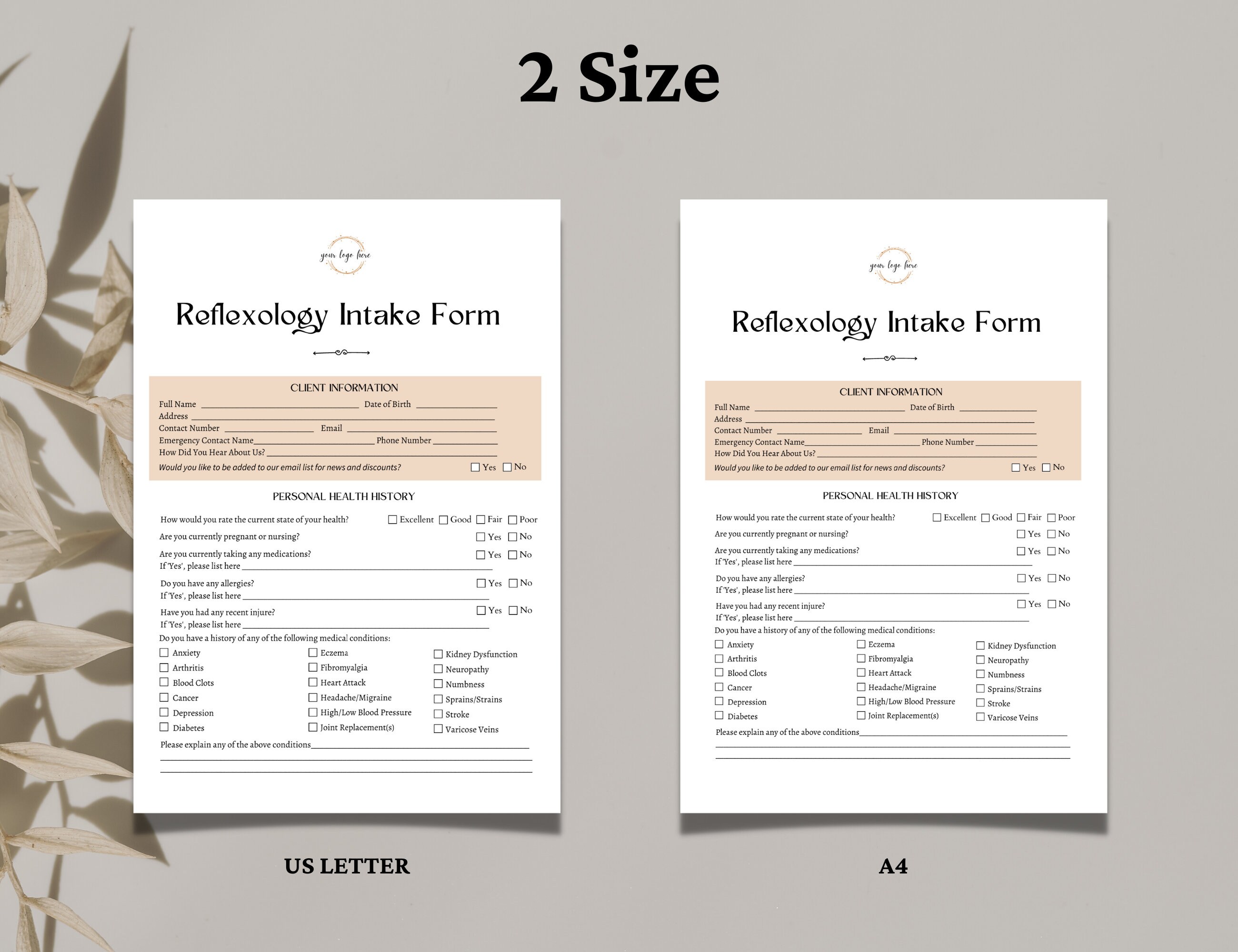 Reflexology Intake Form, Foot Massage Consultation Form, Reflexology ...