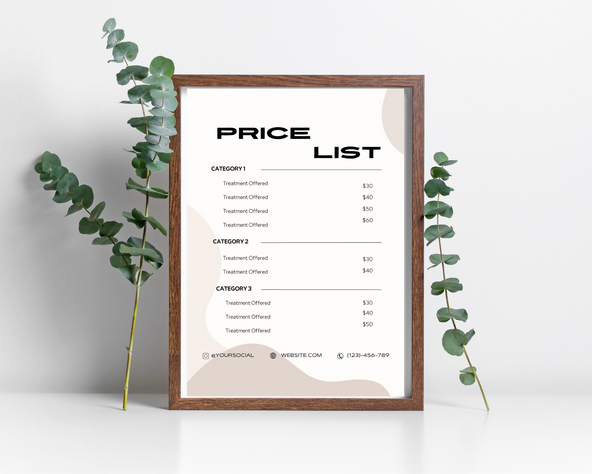 DIY Price List Template Editable Pricing List Template Beauty - Etsy Canada
